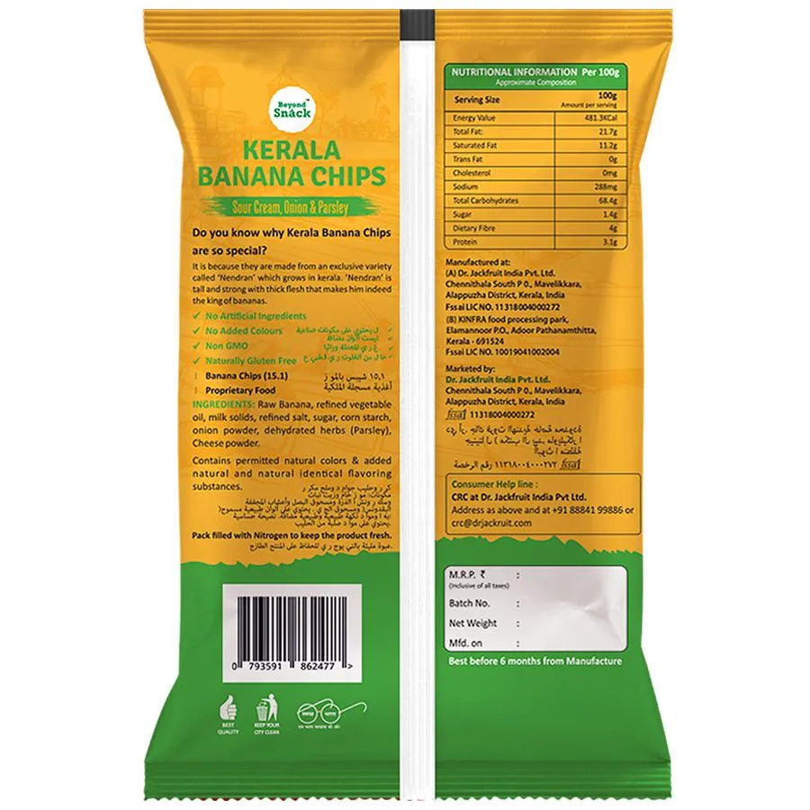 Beyond Snack Kerala Banana Chips - Sour Cream - Onion and Parsley - 75g ...